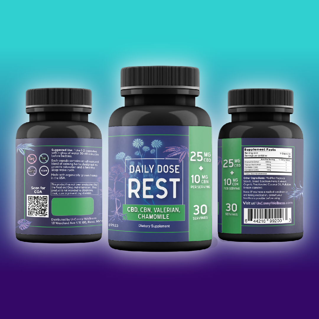 Rest: Sleep CBD Capsules – UnCanny Wellness